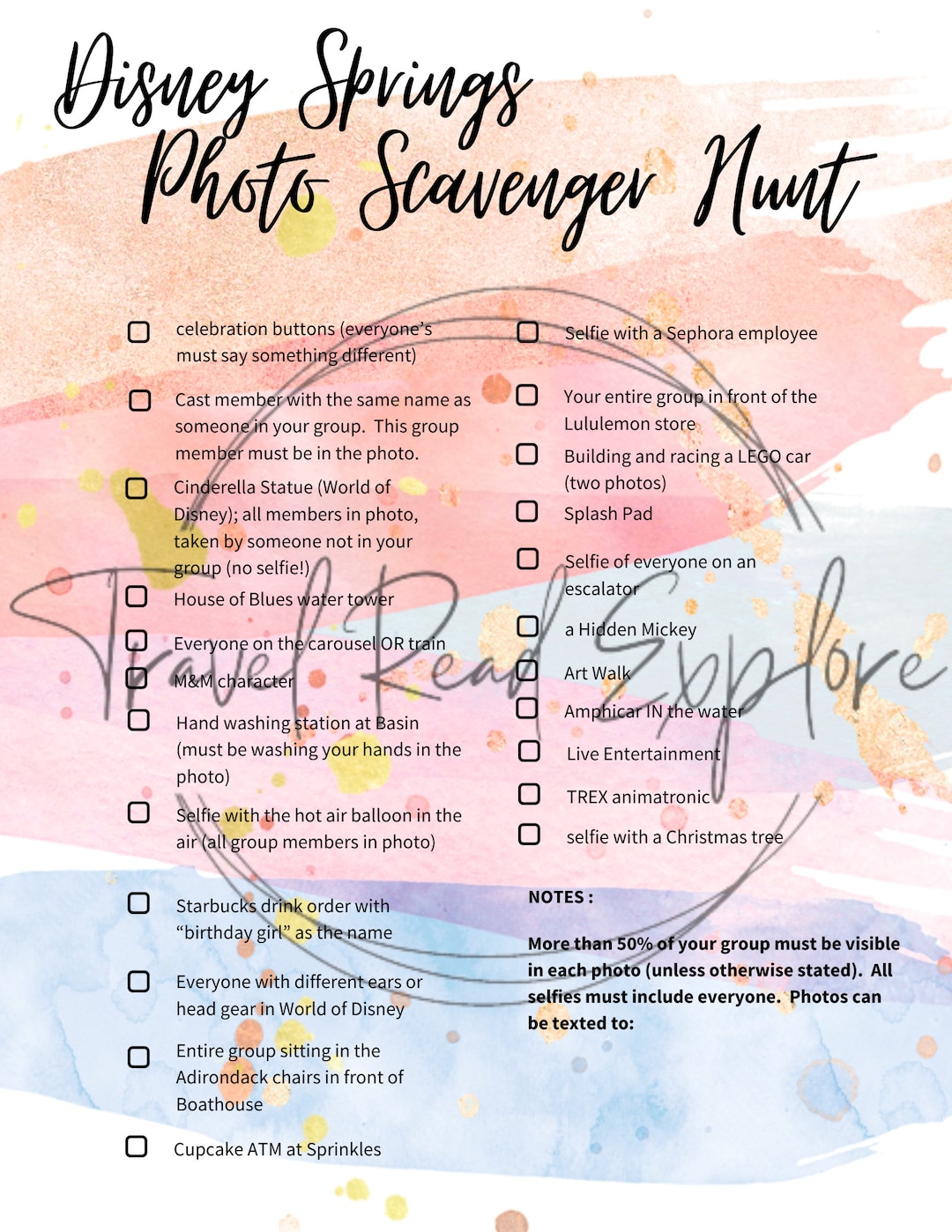 Disney Springs Photo Scavenger Hunt - Etsy