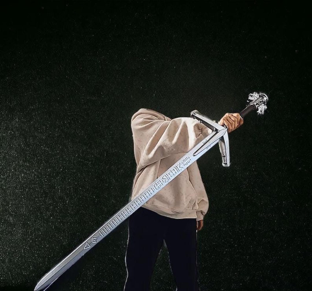 The Witcher 3 Wild Hunt AERONDIGHT Sword White Wolf Sword Geralt of ...