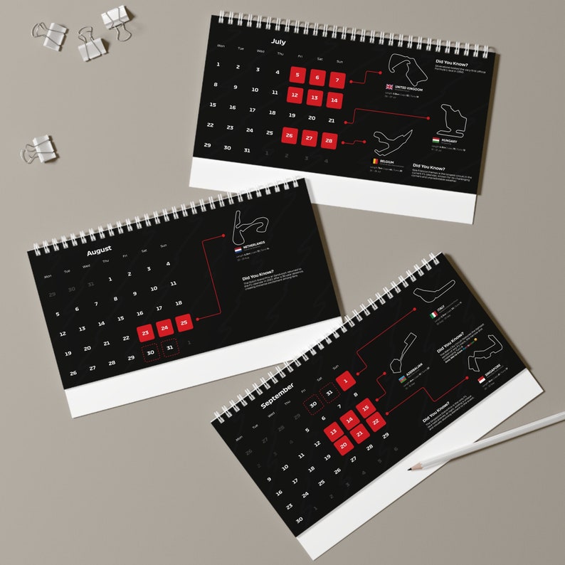 FORMULA 1 2024 Desk Calendar Racing Season Planner for F1 Enthusiasts ...
