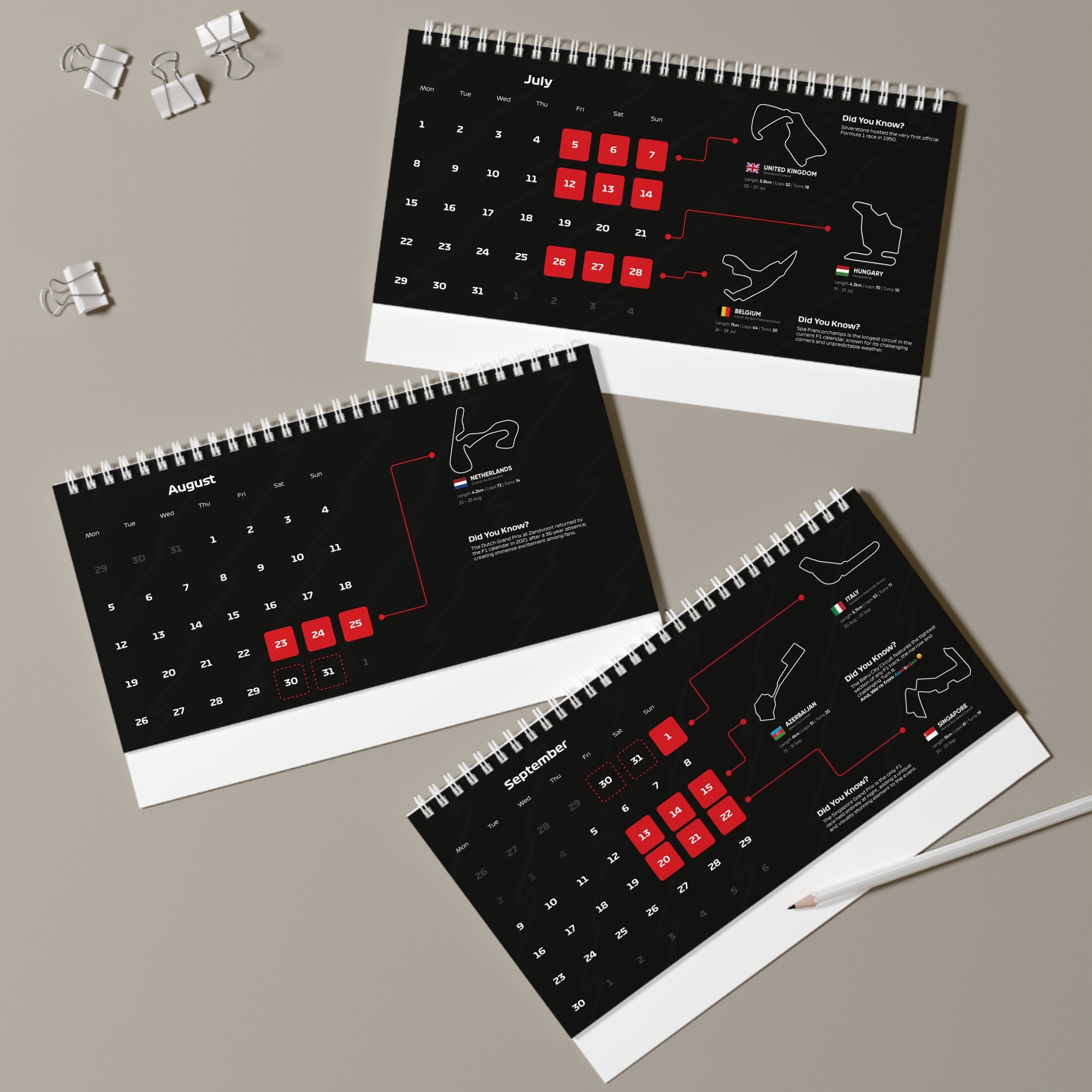 FORMULA 1 2024 Desk Calendar Racing Season Planner for F1 Enthusiasts ...