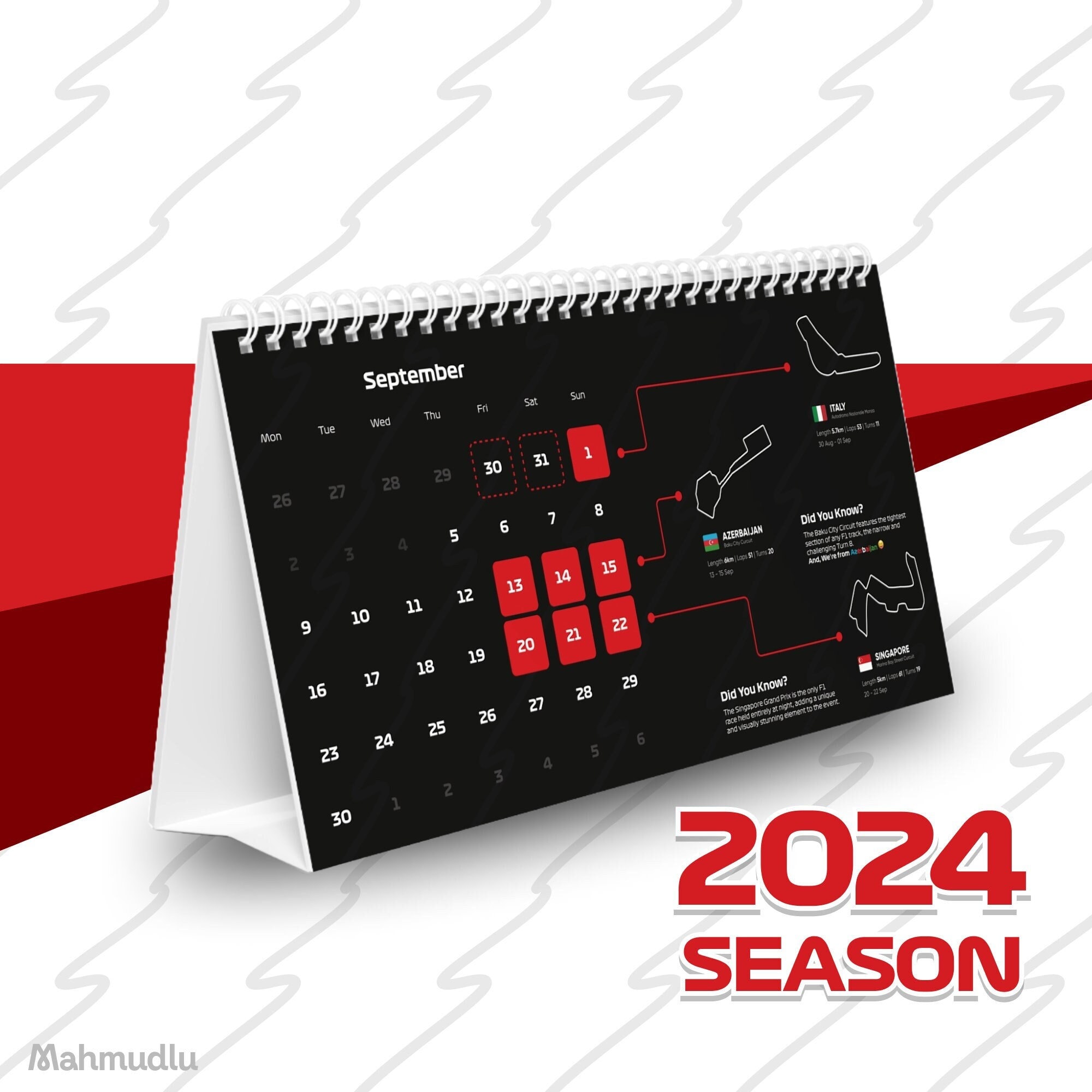 FORMULA 1 2024 Desk Calendar Racing Season Planner for F1 Enthusiasts ...