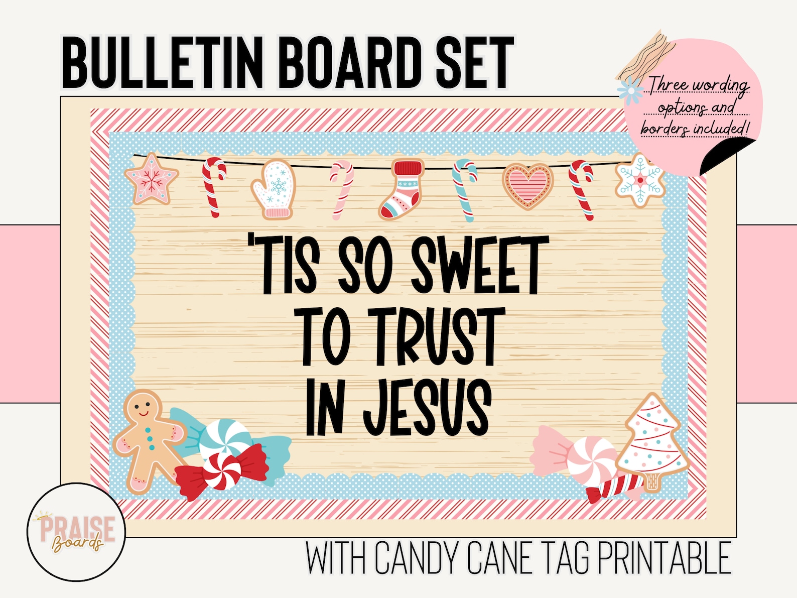 Tis so Sweet to Trust in Jesus, Church Bulletin Board Kit, Printable ...