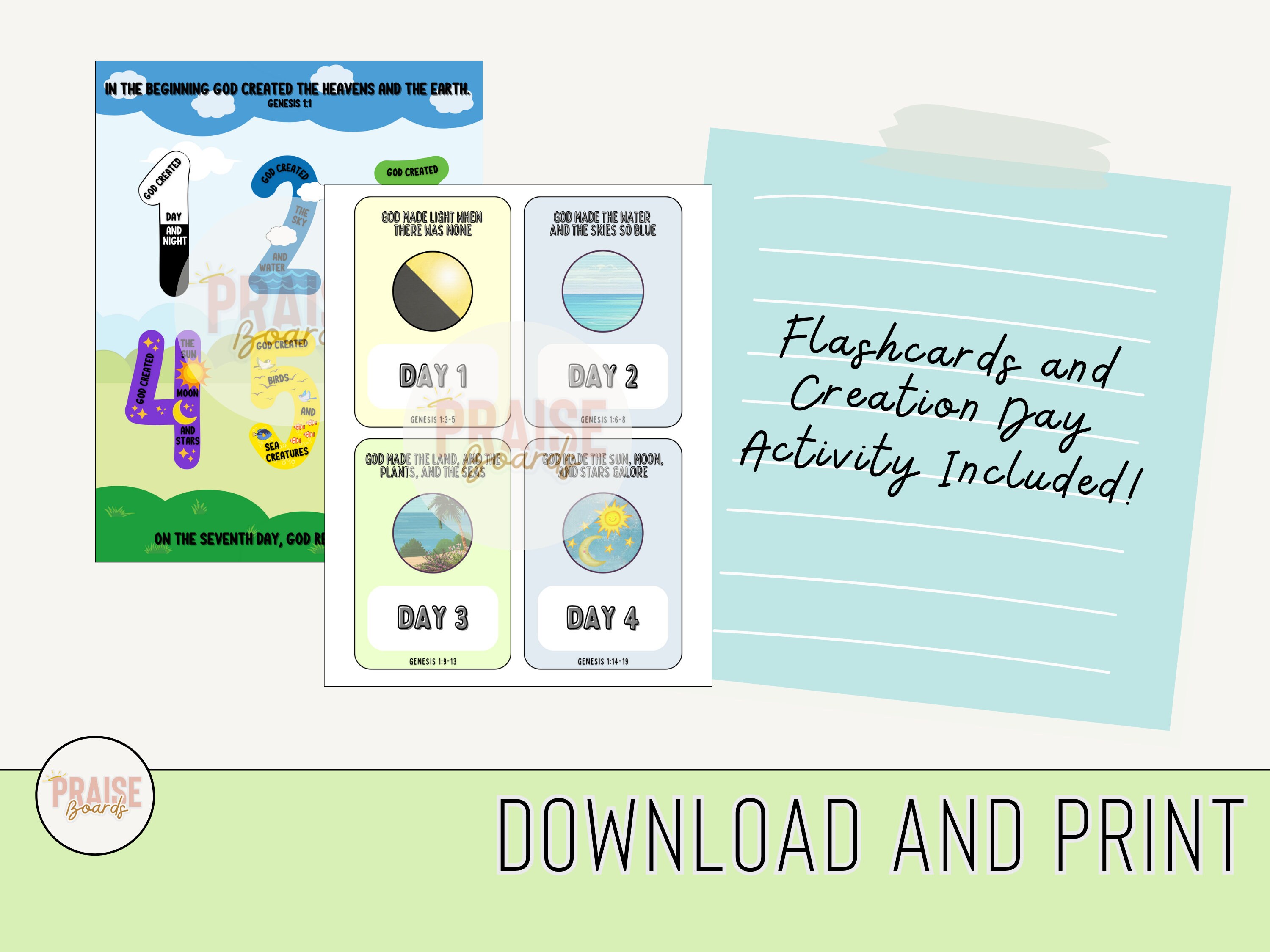 Days of Creation Bulletin Kit, Church Bulletin Board Kit, Printable ...