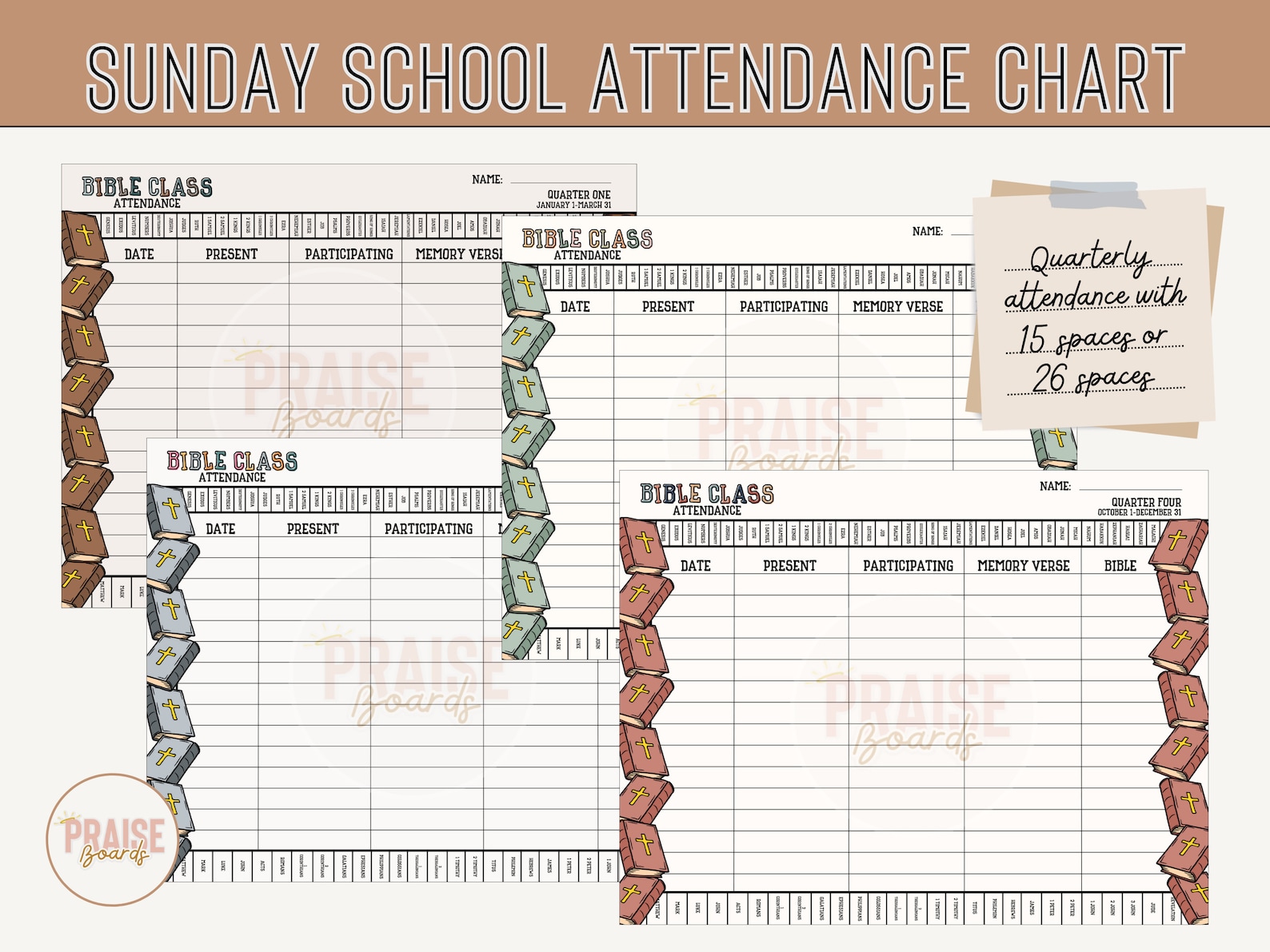 Sunday School Attendance Sheet, Attendance Chart, Sunday School ...