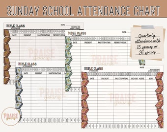 Sunday School Attendance Sheet, Attendance Chart, Sunday School ...