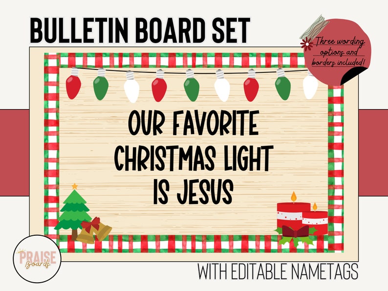 Our Favorite Christmas Light is Jesus, Church Bulletin Board Kit ...