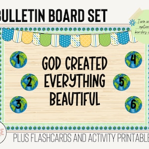 Days of Creation Bulletin Kit, Church Bulletin Board Kit, Printable ...