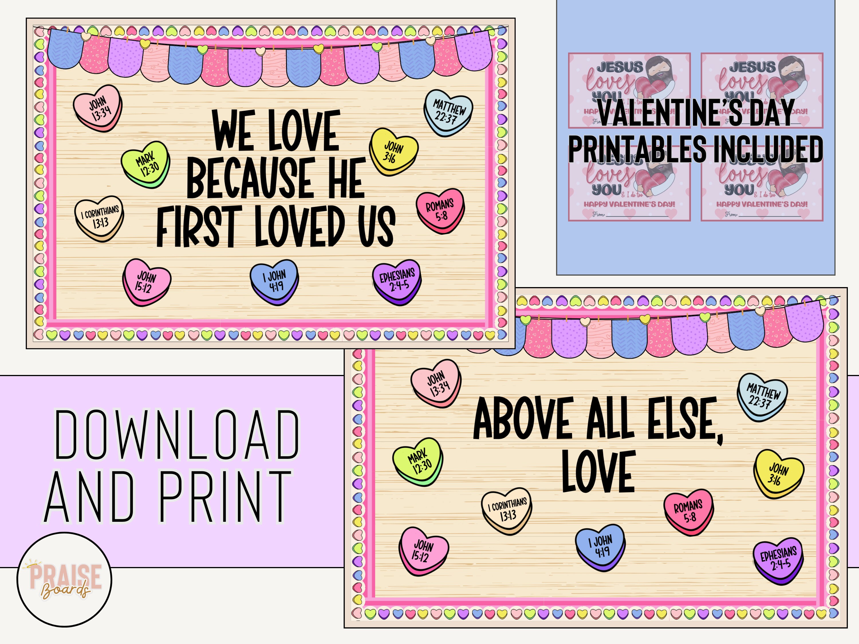 He Loved Us First, Church Bulletin Board Kit, Printable Bulletin Board ...