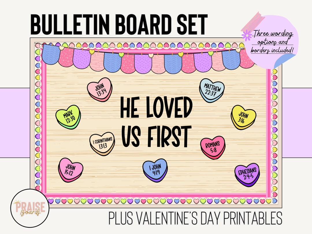 He Loved Us First, Church Bulletin Board Kit, Printable Bulletin Board ...