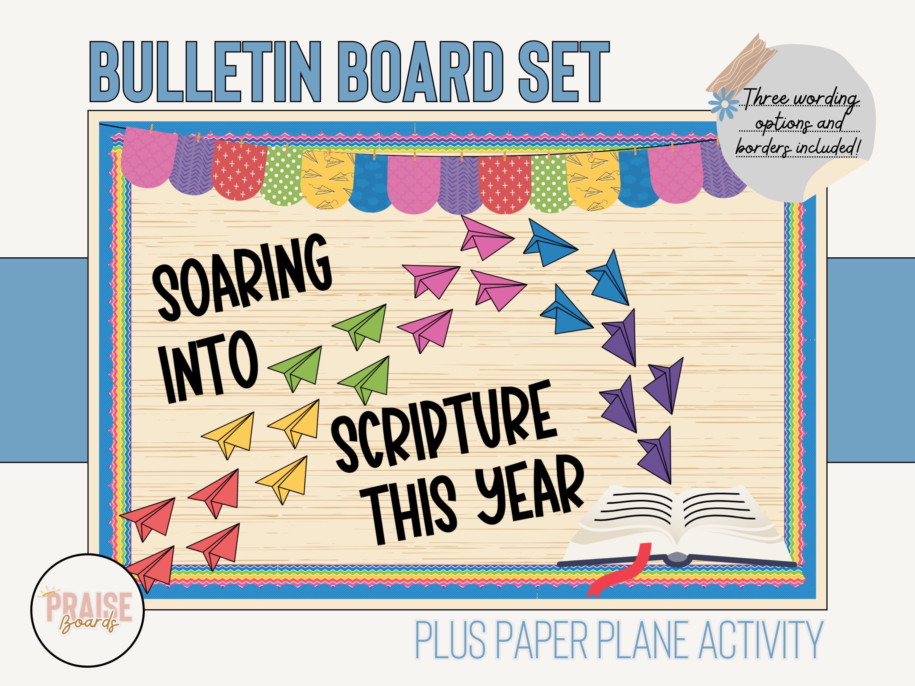 Soaring Into Scripture This Year, Church Bulletin Board Kit, Printable ...