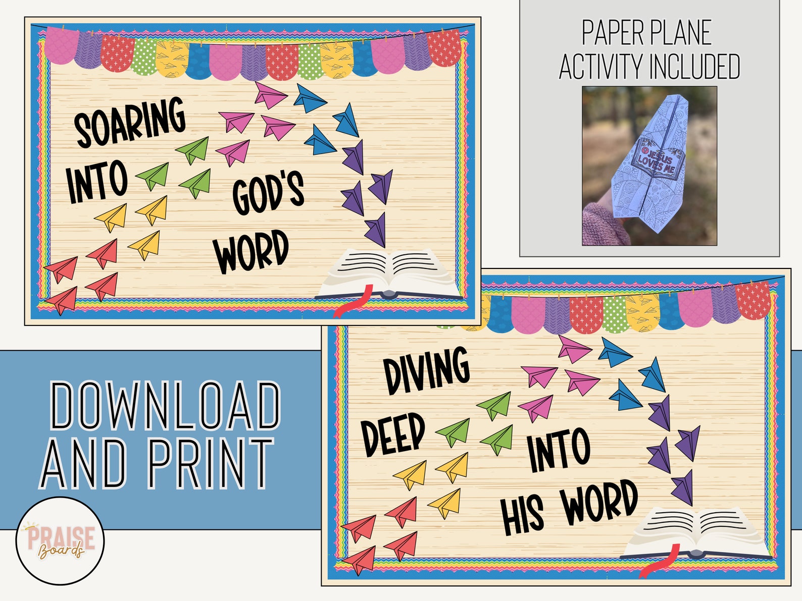 Soaring Into Scripture This Year, Church Bulletin Board Kit, Printable ...