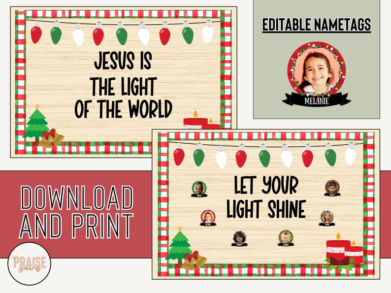 Our Favorite Christmas Light is Jesus, Church Bulletin Board Kit ...