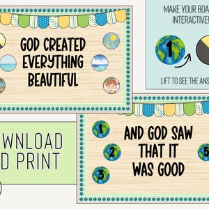 Days of Creation Bulletin Kit, Church Bulletin Board Kit, Printable ...