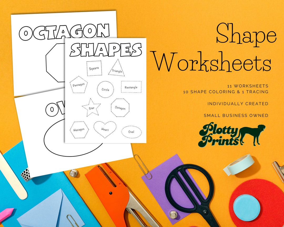 11 Shape Tracing Coloring Instant Download Worksheet Coloring Pages - Etsy