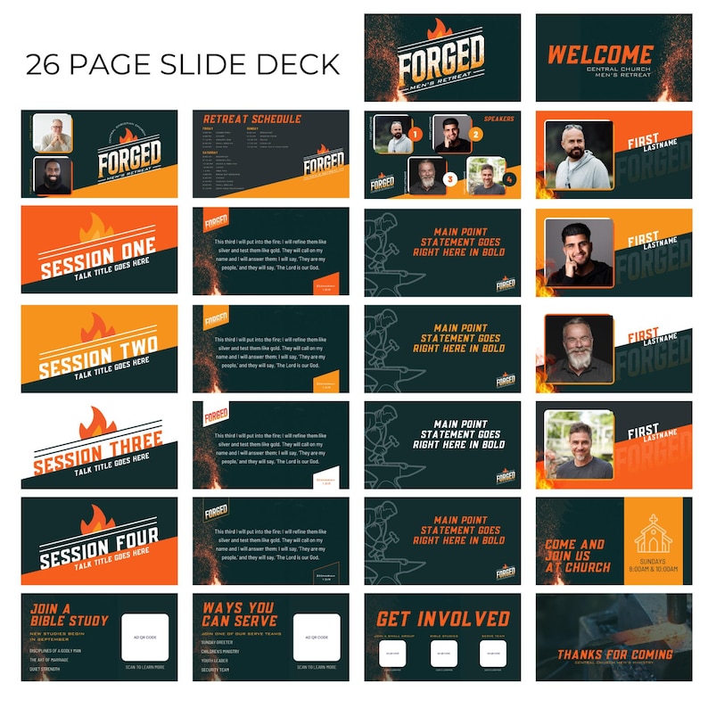 Men’s Retreat Canva Template | Christian Church Event Branding Kit ...