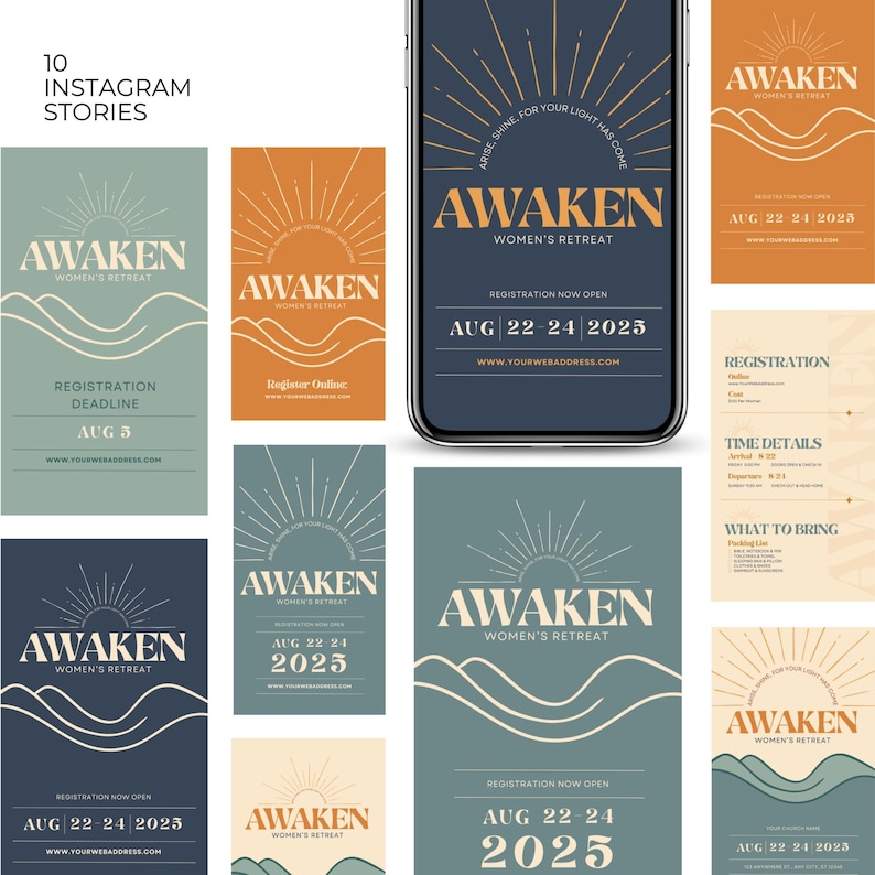 Women’s Retreat Canva Template | Christian Church Event Branding Kit ...