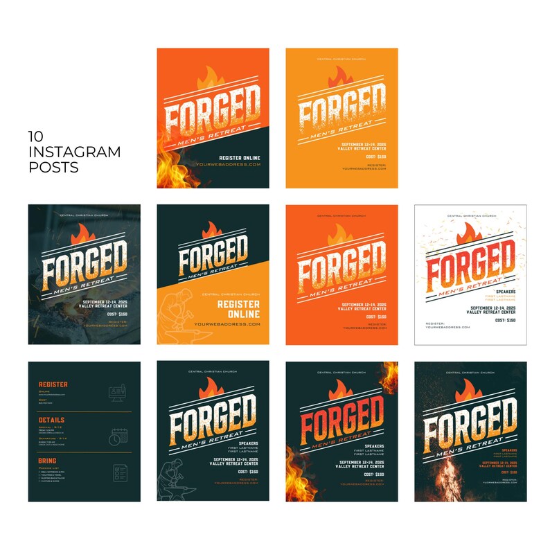 Men’s Retreat Canva Template | Christian Church Event Branding Kit ...