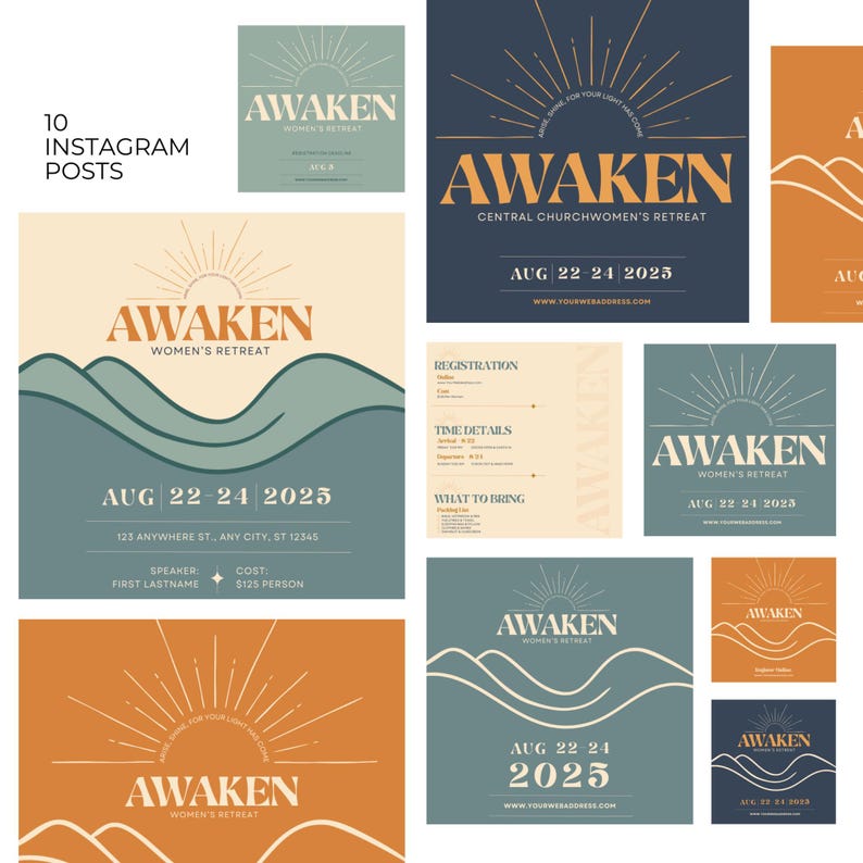 Women’s Retreat Canva Template | Christian Church Event Branding Kit ...