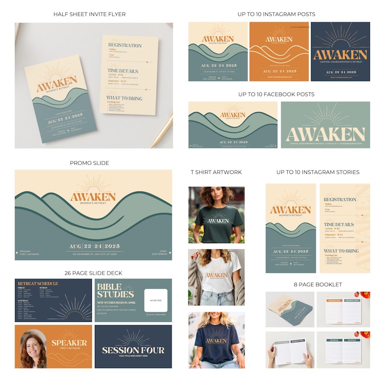 Women’s Retreat Canva Template | Christian Church Event Branding Kit ...