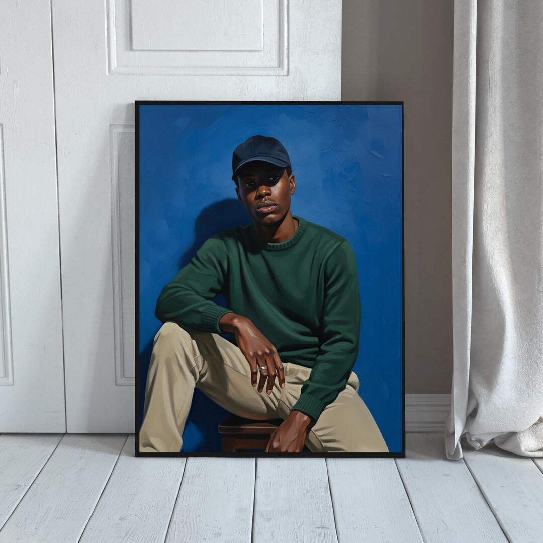 Black Man Modern Portrait Home Accent (digital Download) - Etsy