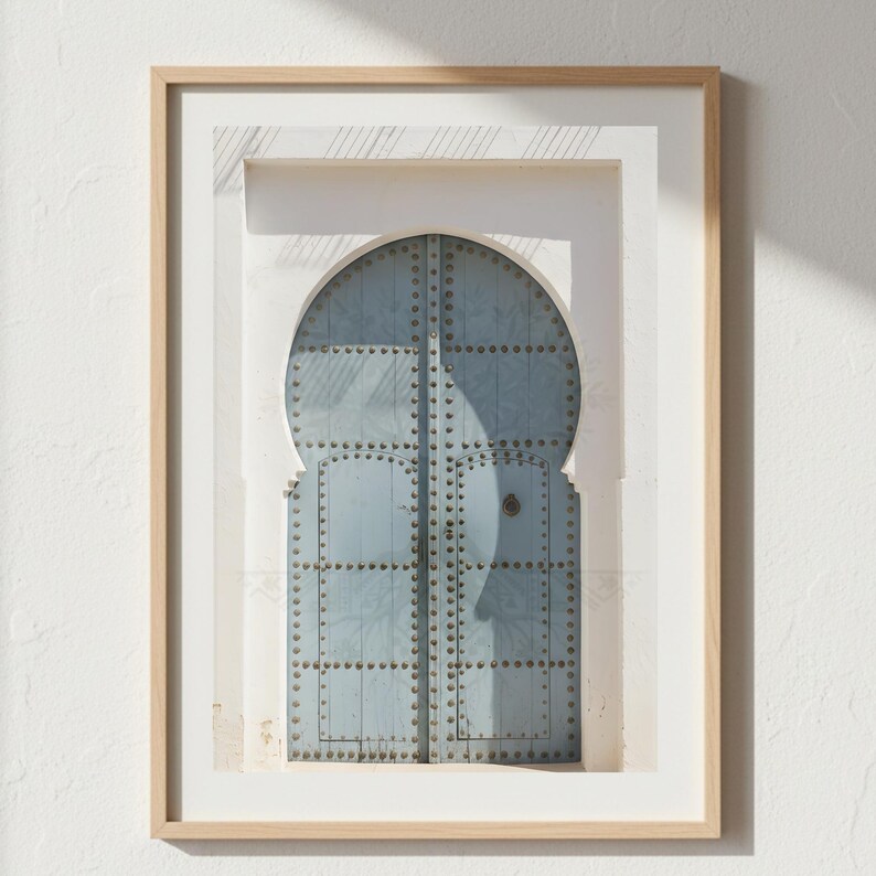 Arabic Door Set of 2 | Moroccan Andalusian Blue | Neutral Arch Decor ...