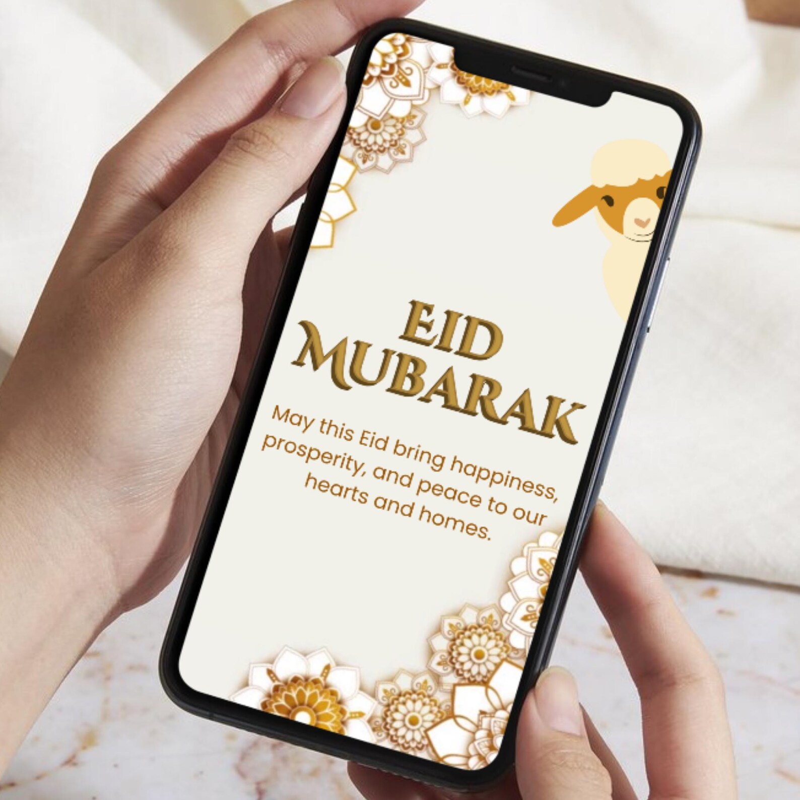 Eid Card Animated Digital Card | MP4 With Audio | Islamic Eid Greeting ...