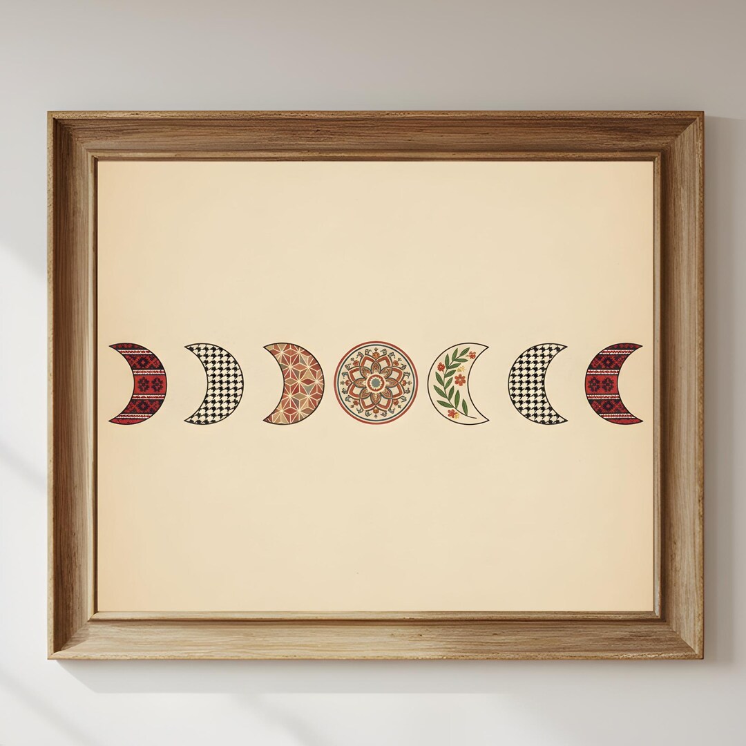 Moon Phases Wall Art – Boho Lunar Cycle Printable (digital Download) - Etsy