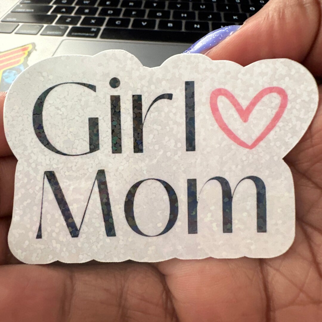 Holographic Girl Mom Sticker - Etsy