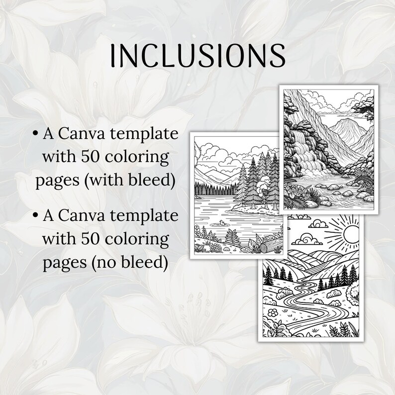 KDP Landscape Coloring Pages, Printable Nature Landscape Coloring Book ...