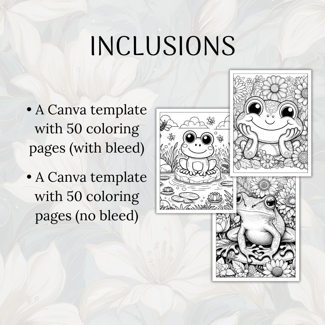 Cute Frog Coloring Pages, Adult Coloring Book, KDP Interior Kids ...