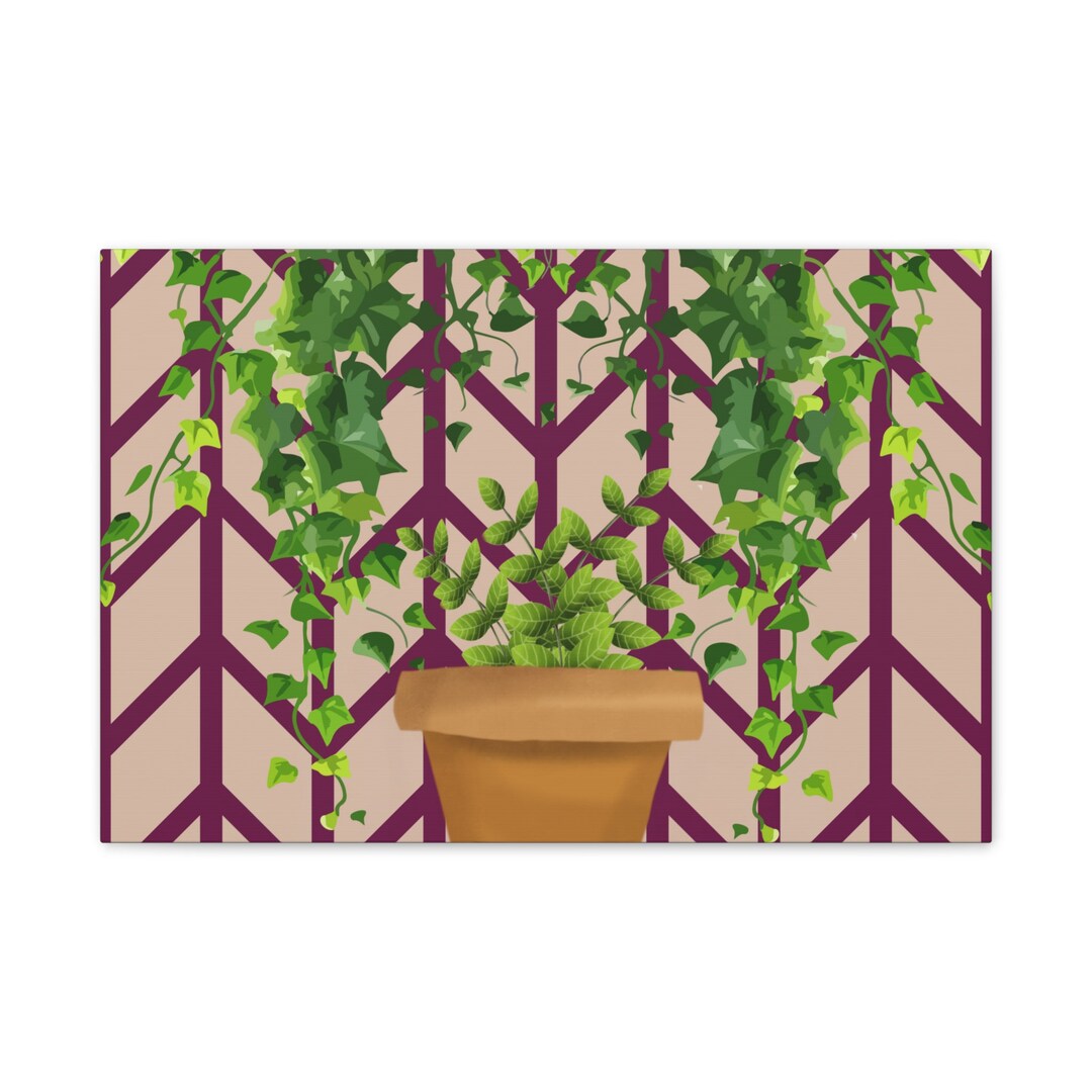 Crescent Plant Canvas Stretched, 0.75" - Etsy