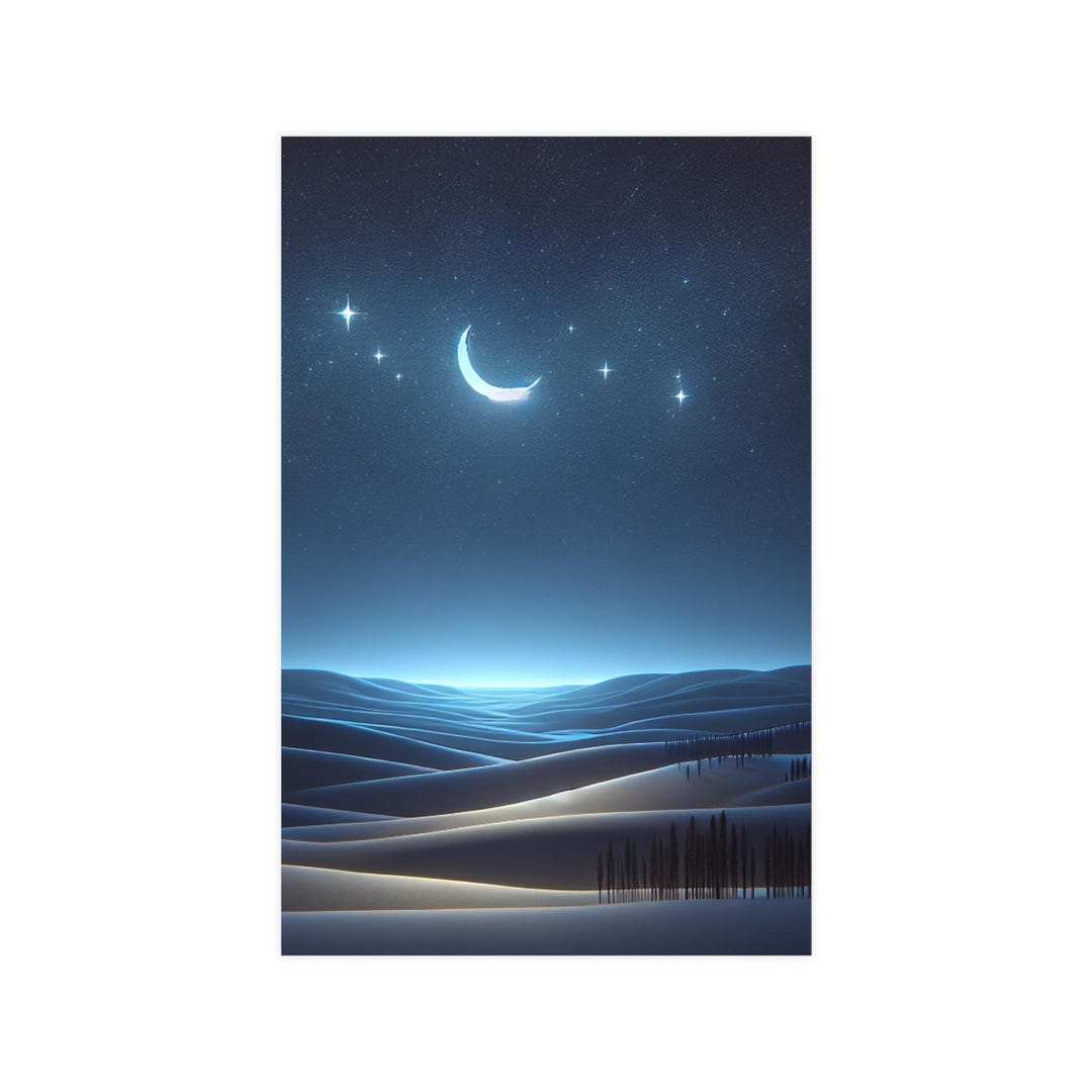Celestial Night Sky Poster: Moon, Stars Art Print - Etsy
