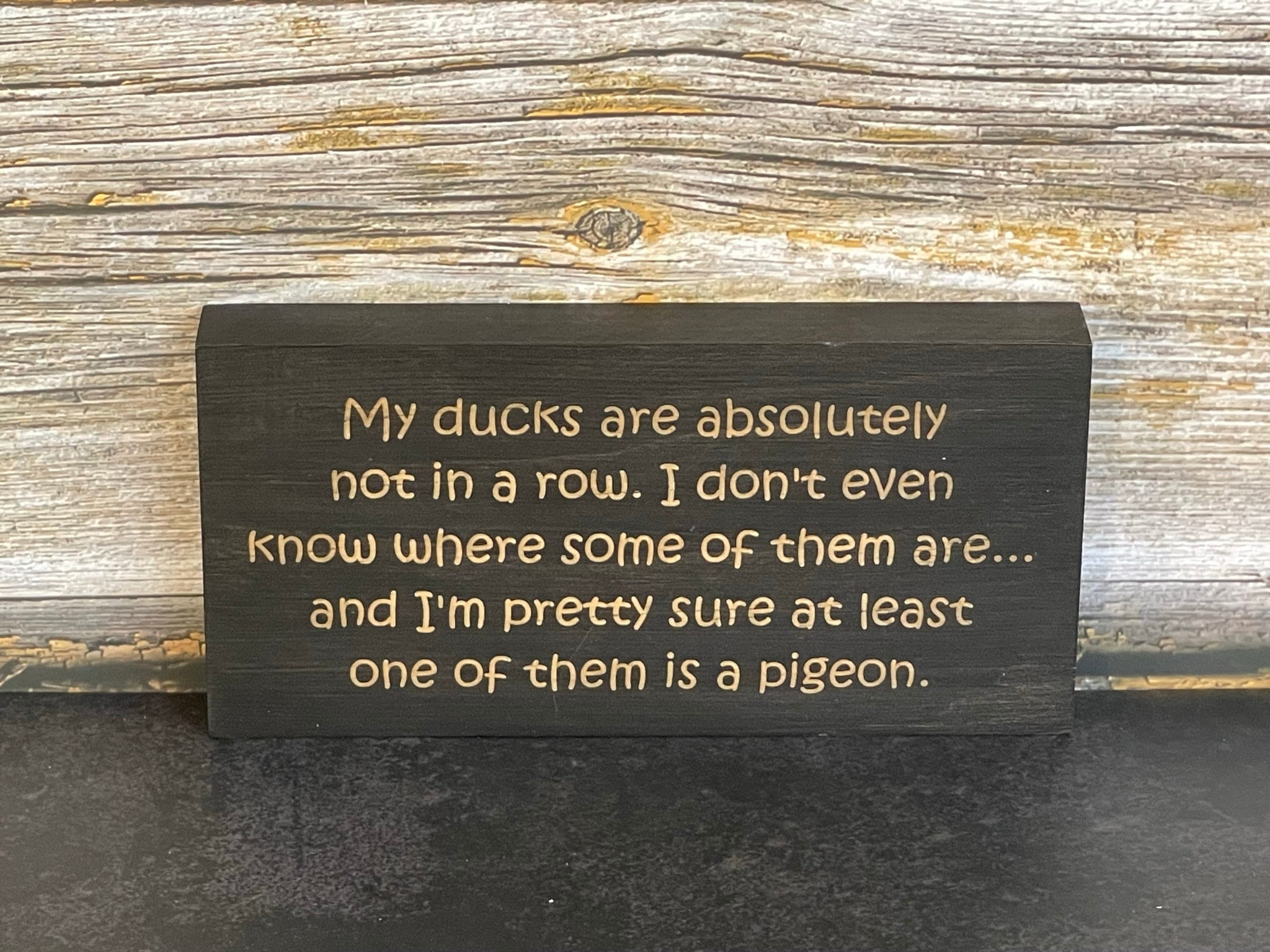 My Ducks Are Absolutely Not in A Row ... I Funny Block Sign I Quote ...