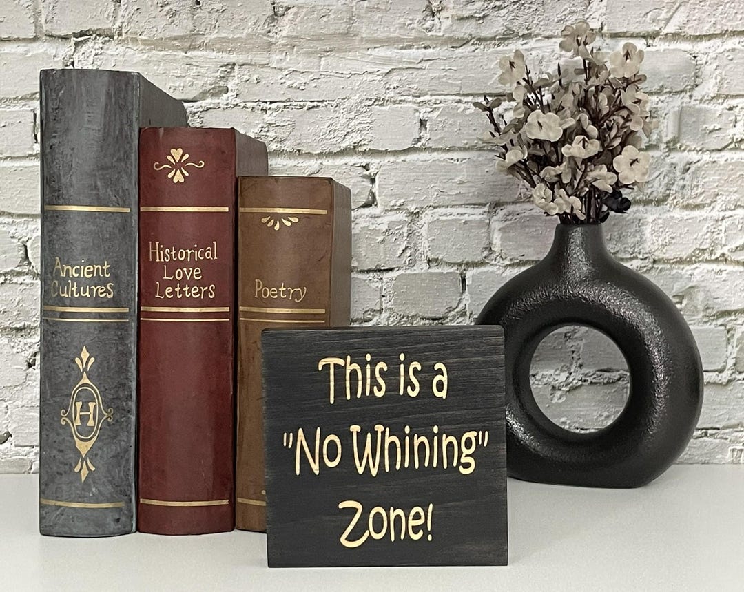 No Whining Zone Sign - Engraved Wood Desk Decor - Etsy