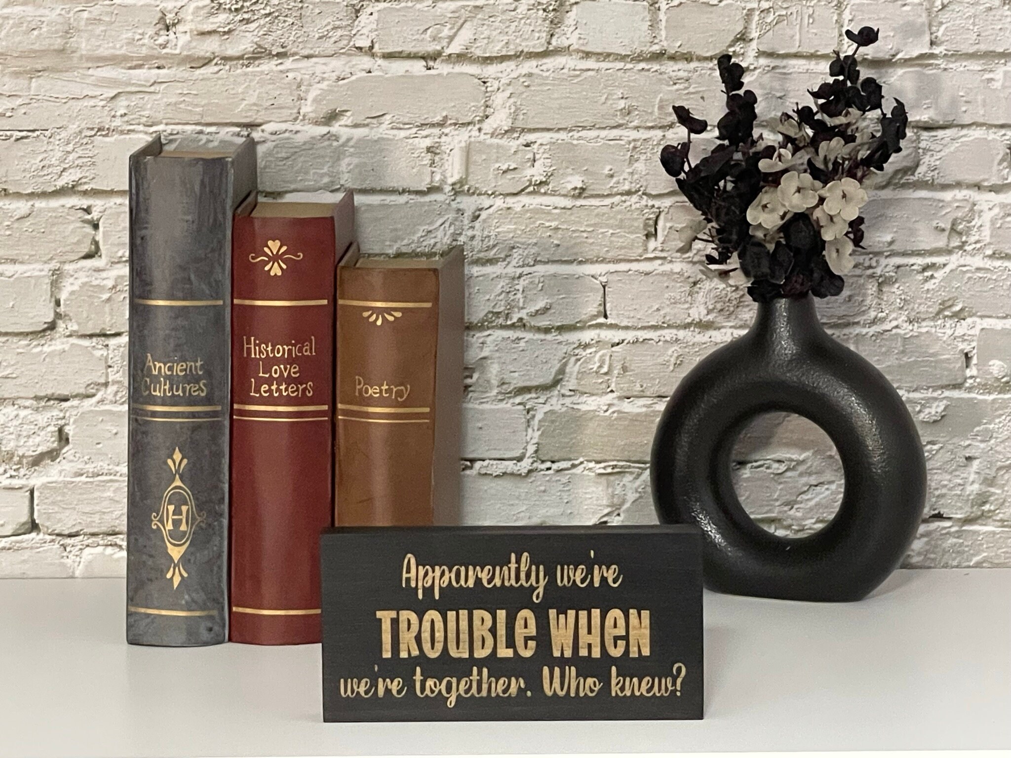 Funny Engraved Wooden Sign - Trouble When Together - Etsy
