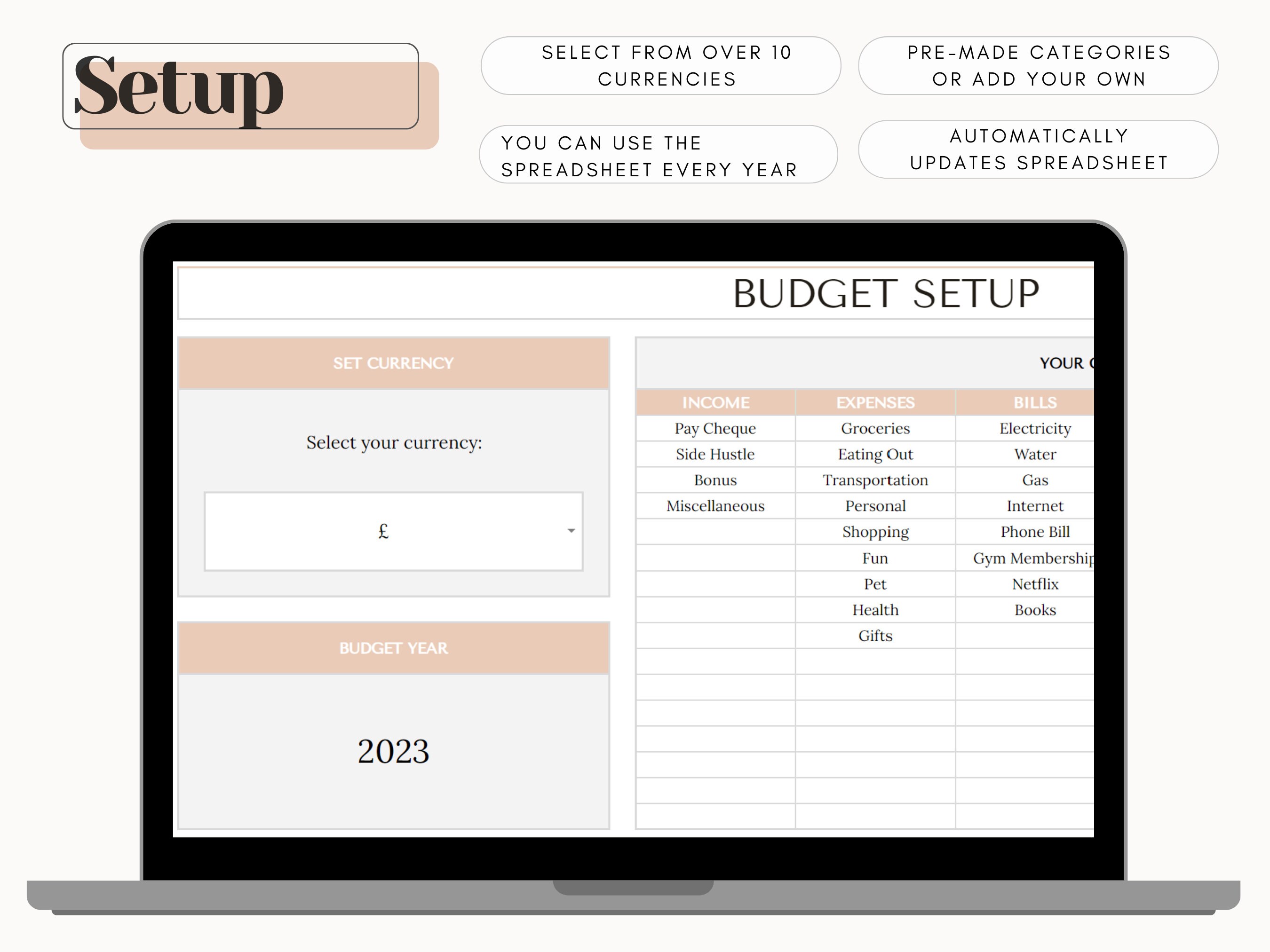 2024 Budget Spreadsheet Template, Annual Planner, Monthly Planner ...