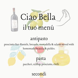 Italian Style Menu - Etsy