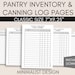 Canning Log & Pantry Inventory Classic Size 7x9.25 Printable PDF ...
