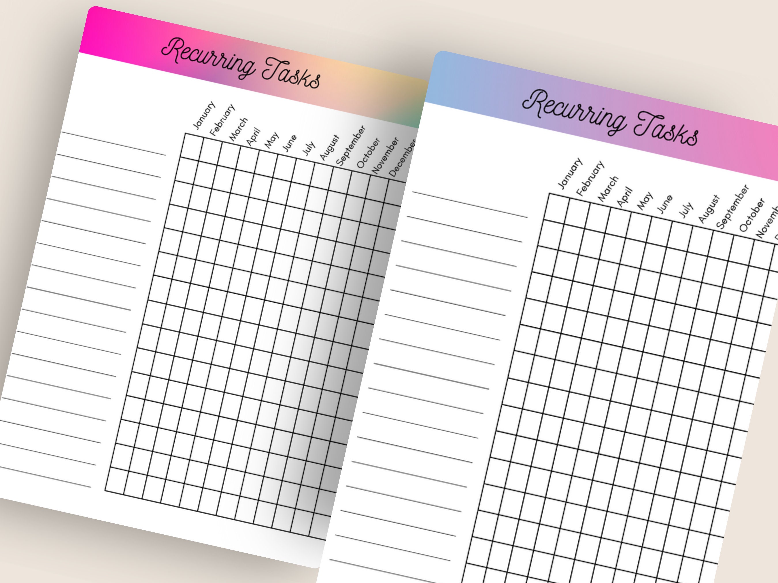 Recurring Task Checklist Classic Size 7x9.25 Printable PDF Instant ...