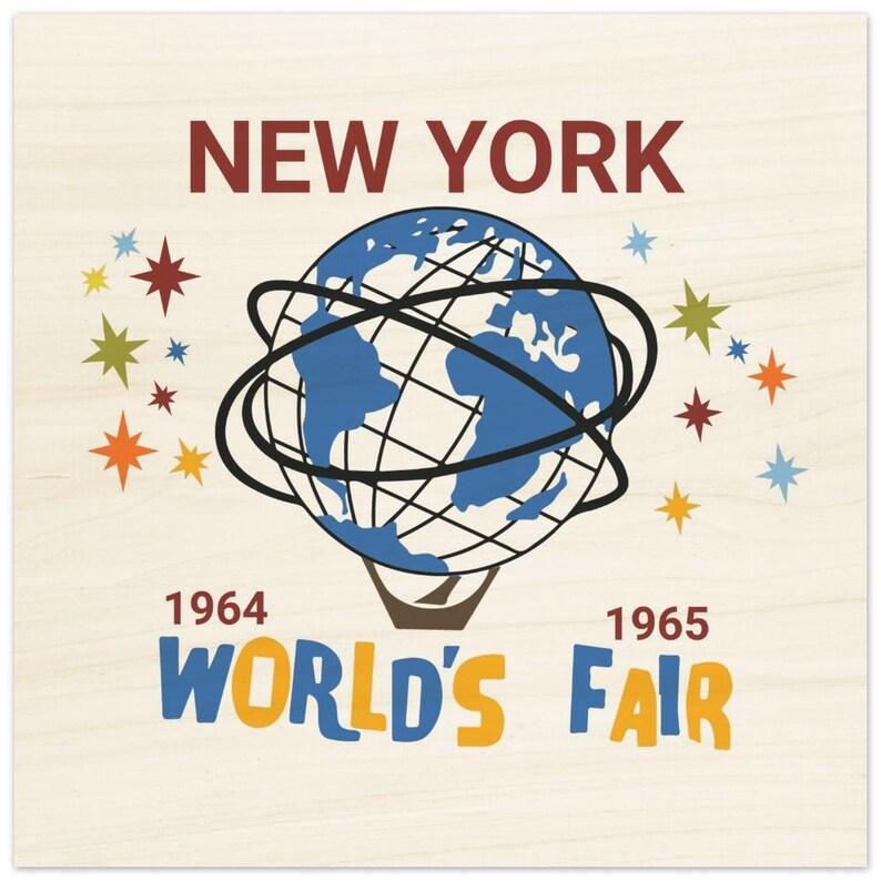 1964 World’s Fair Logo Wooden Wall Art – Mid-century Modern Expo Sign ...