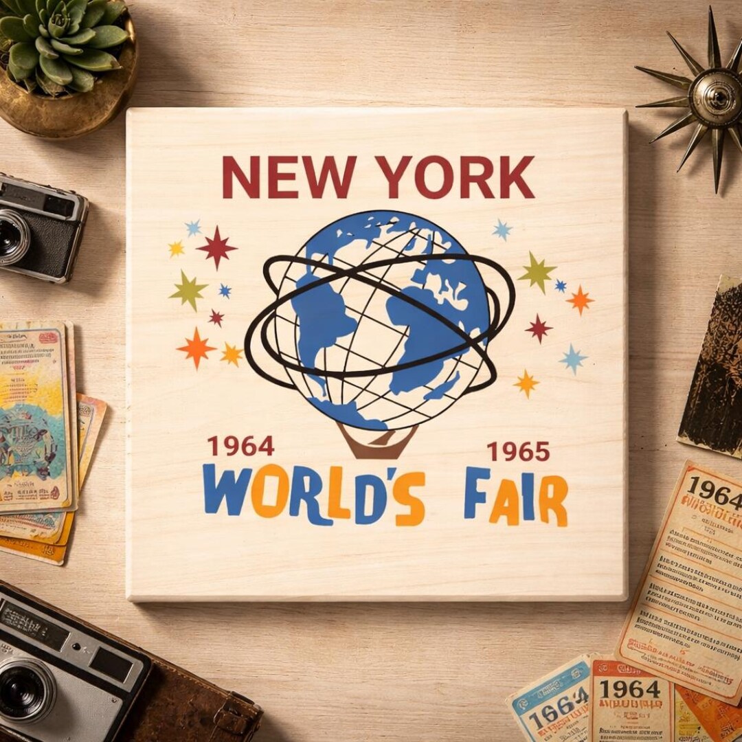 1964 World’s Fair Logo Wooden Wall Art – Mid-century Modern Expo Sign ...