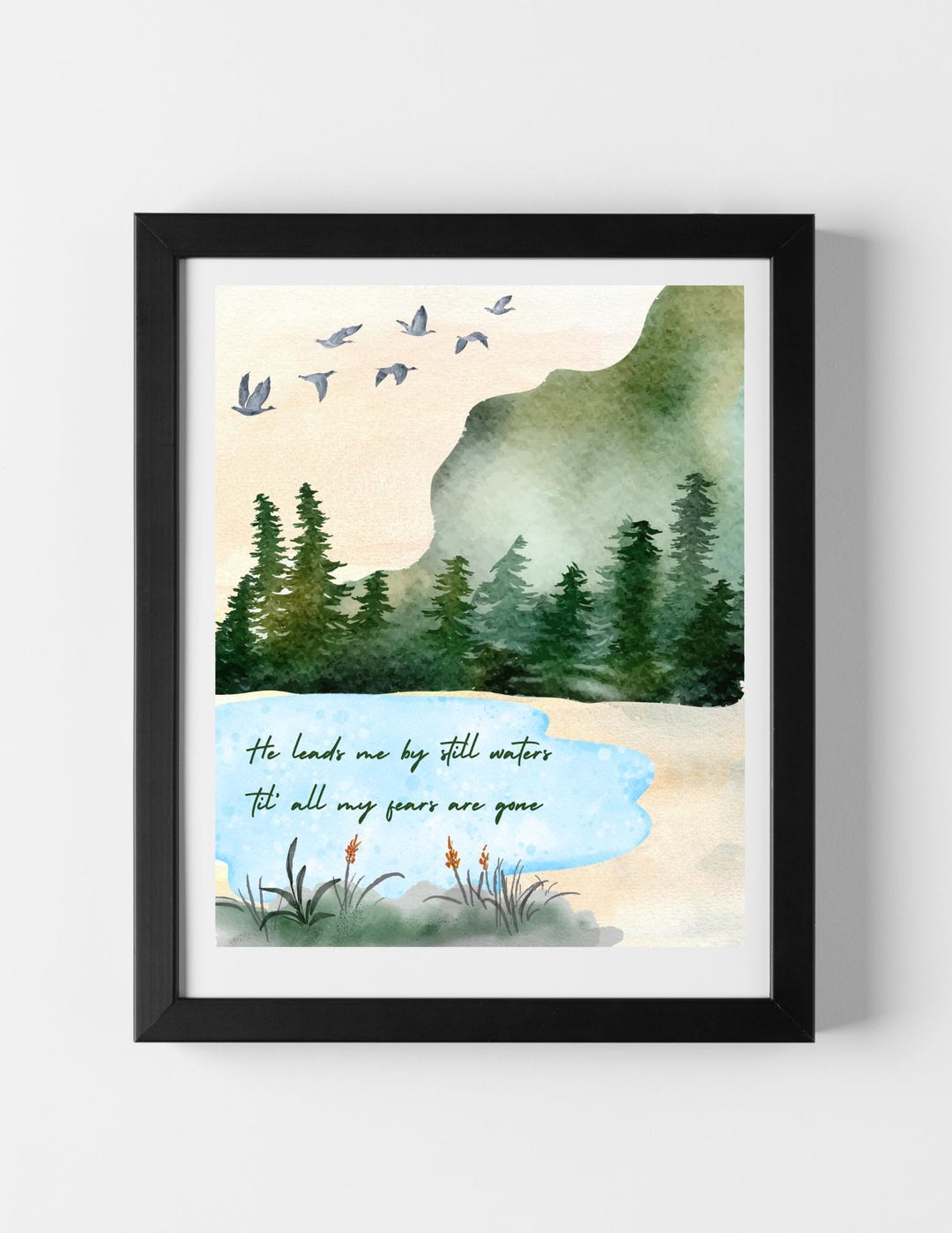 Still Waters, Bible Verse, Printable, Instant Download, Wall Art ...