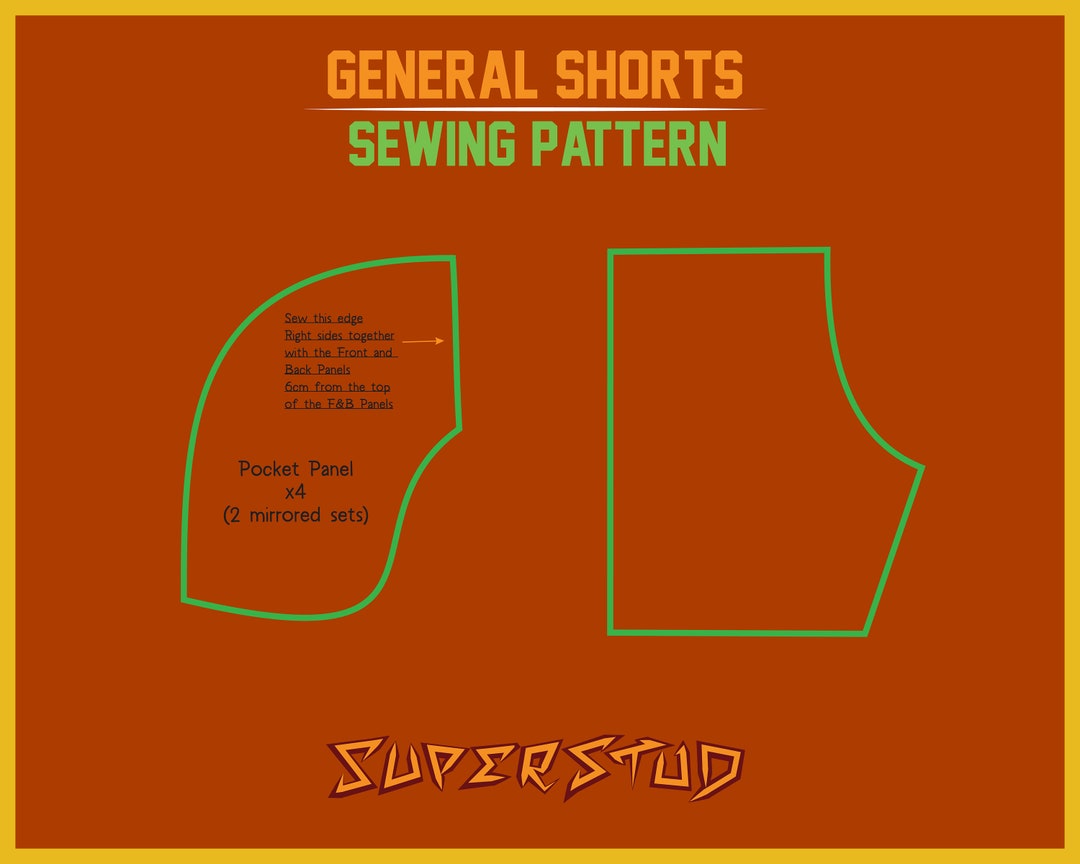 General Shorts Digital Sewing Pattern | Small- Large Size| Mens Sewing ...