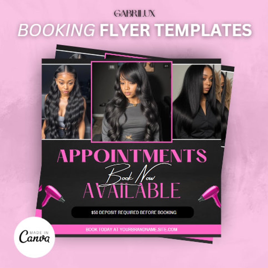 Editable Book Now Flyer, DIY Appointments Available Template, Premade ...