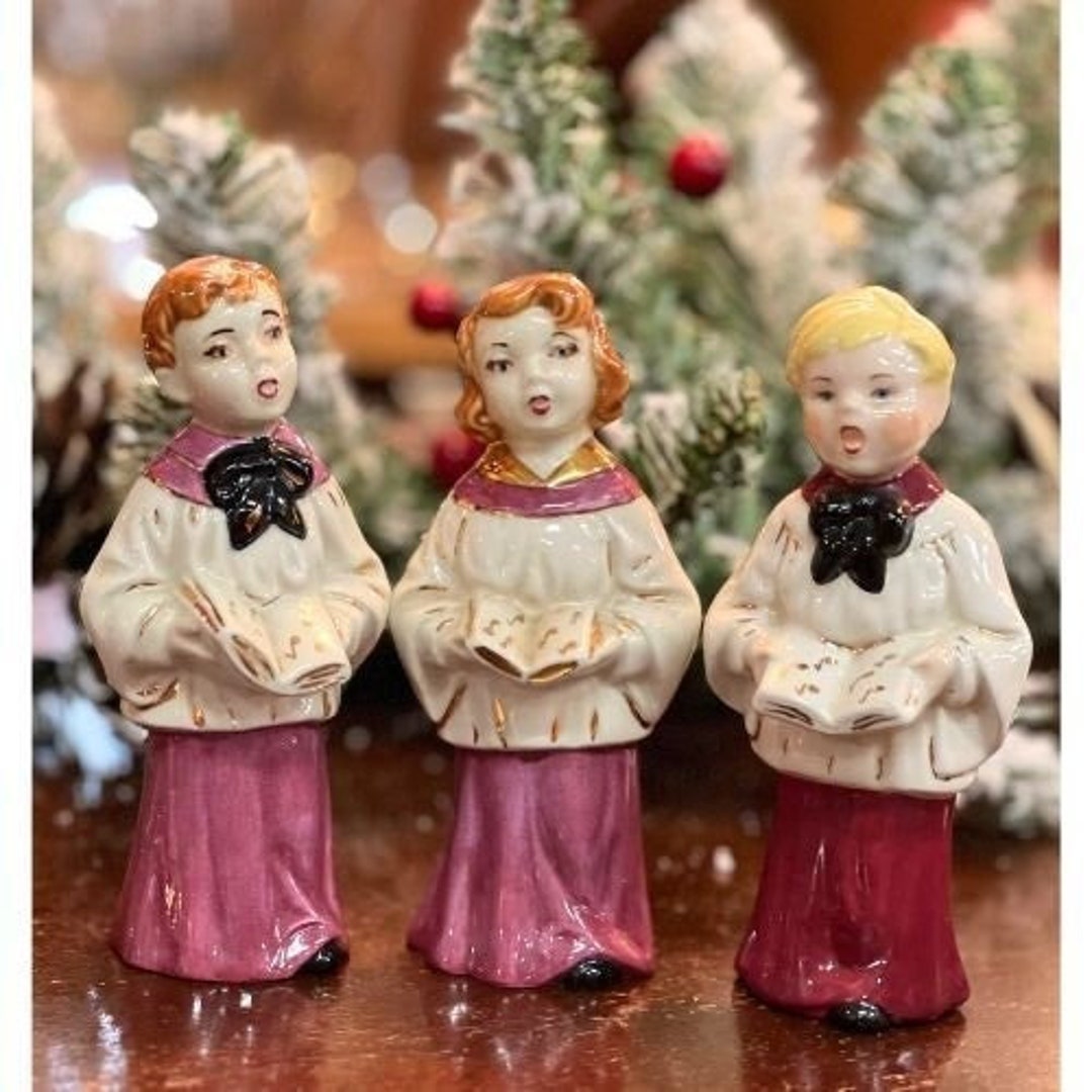 Vintage Porcelain Choir Singers, Set of 3, Boy and Girl Choir Gift 1957 ...