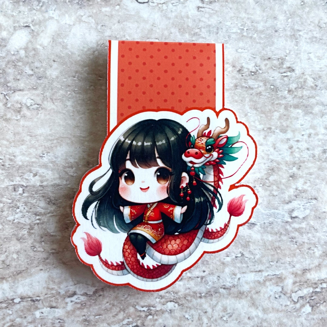 Kawaii Lunar New Year Dragon Magnetic Bookmark Chinese New Year of the ...