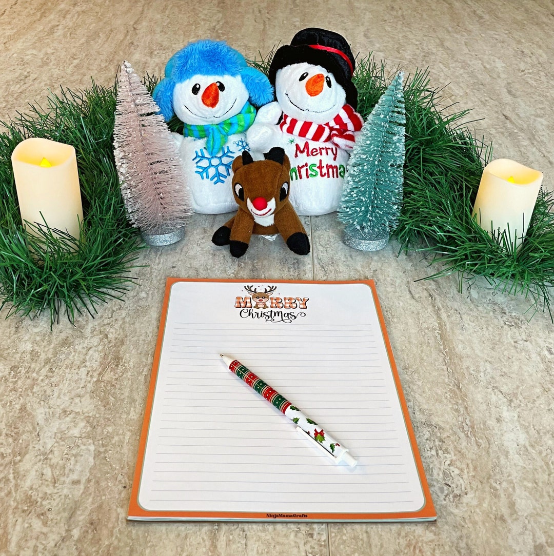 Reindeer Merry Christmas 8 X 10 Notepad Lined for Letter Writing Paper ...