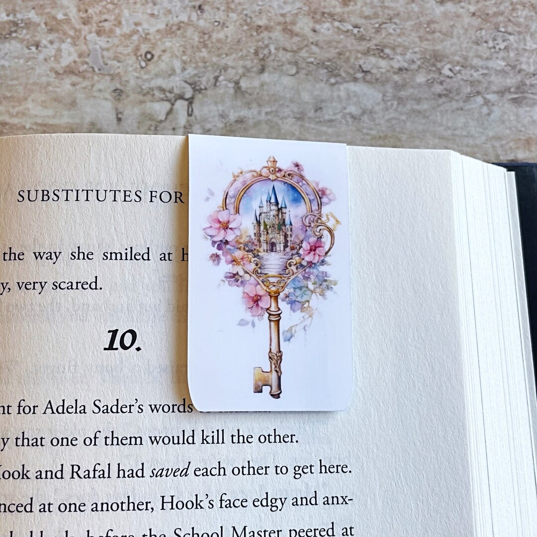 Floral Castle Key Magnetic Bookmark for Book Lovers Fantasy Readers ...