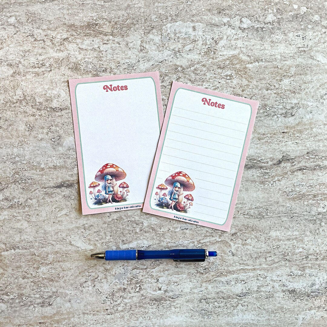 4x6 Notepad Mushroom Girl Notepad for Note Taking Memo Pad to Do List ...