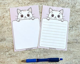 5x7 Notepad Peeking Kitten Notepad for Note Taking Memo Pad to Do List ...